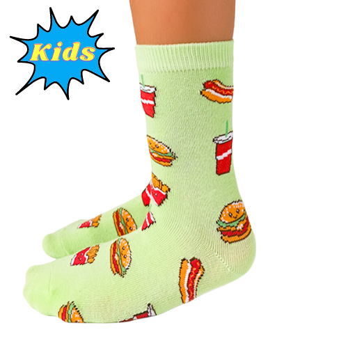 Burgers and Fries Kid Socks- Gift Idea – Sock Bar
